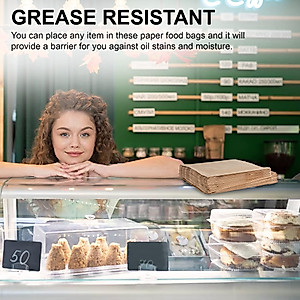 MT Products Brown Cookie Bags 6.5" x 8" - Disposable Grease Resistant Bakery Paper Bags - Pack of 100