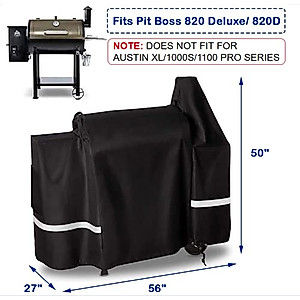 Uniflasy Grill Cover for Pit Boss 820 Deluxe, 820 Pro, 850 Pro Series Wood Smoker Pellet Grills Accessories, Cover for Pit Boss 820D, 820FB, 820PB, 820SP, 820SC, Heavy Duty Fabric Barbecue Grill Cover