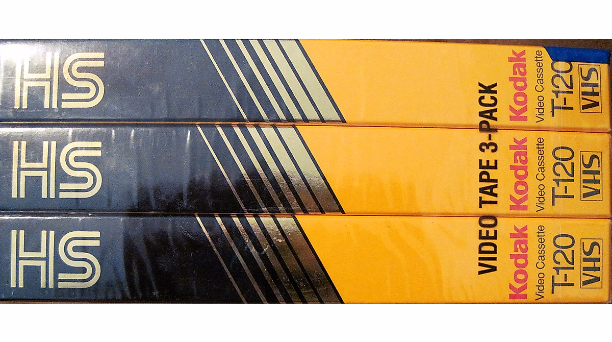 Kodak Yellow VHS Tape 3 Pack - 6 Hour Recordings