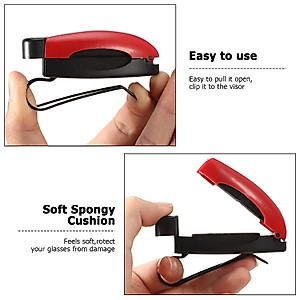 Tallew 6 Pcs Car Glasses Holders Sunglasses Holder Clip Glasses Sun Visor Clip Eyeglasses Mount for Sunglasses Car Supplies (Black)