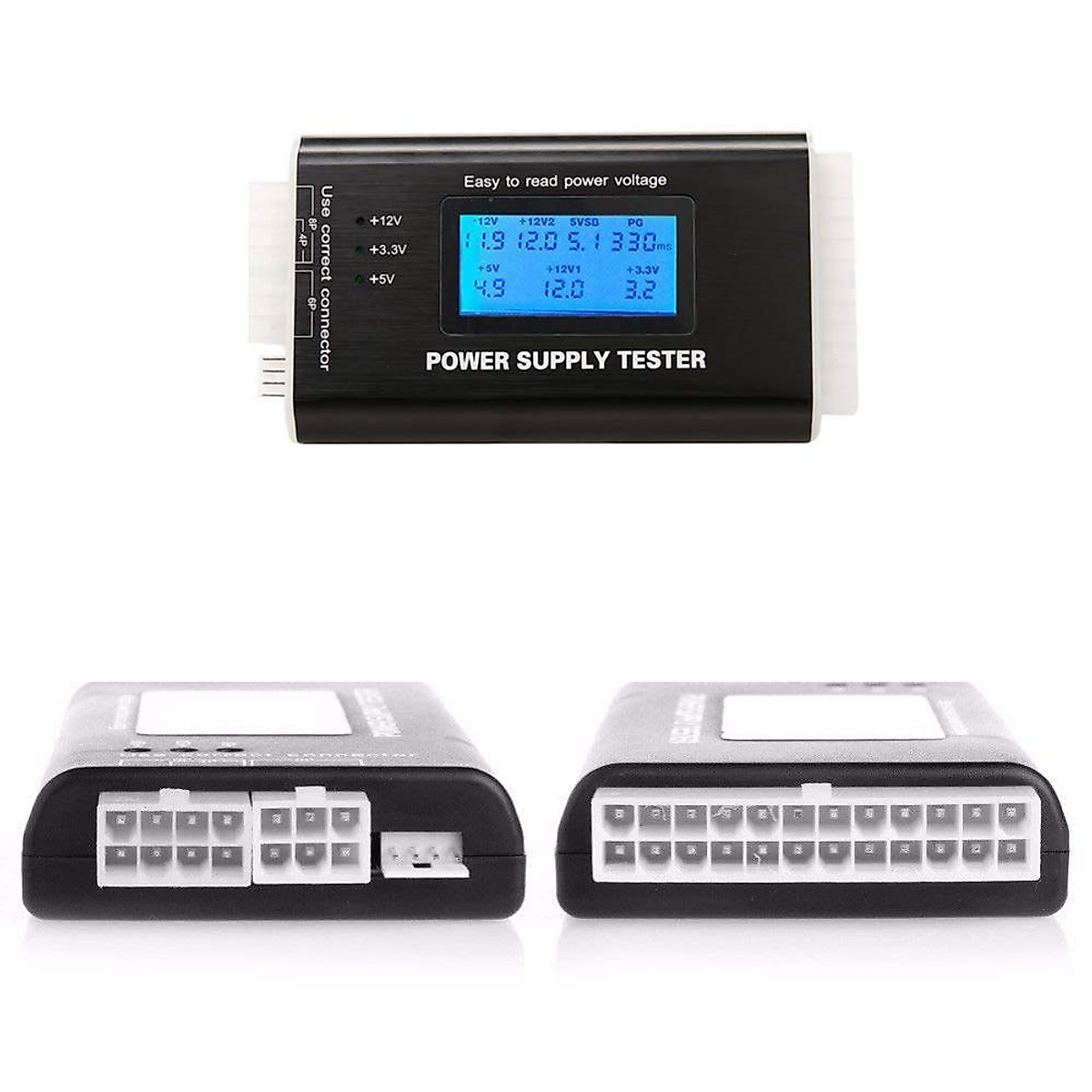 Comidox 1Pcs 20/24 Pin LCD Computer PC Power Supply Tester for ATX BTX ITX TFX SATA with Buzzer Automatic Alarm