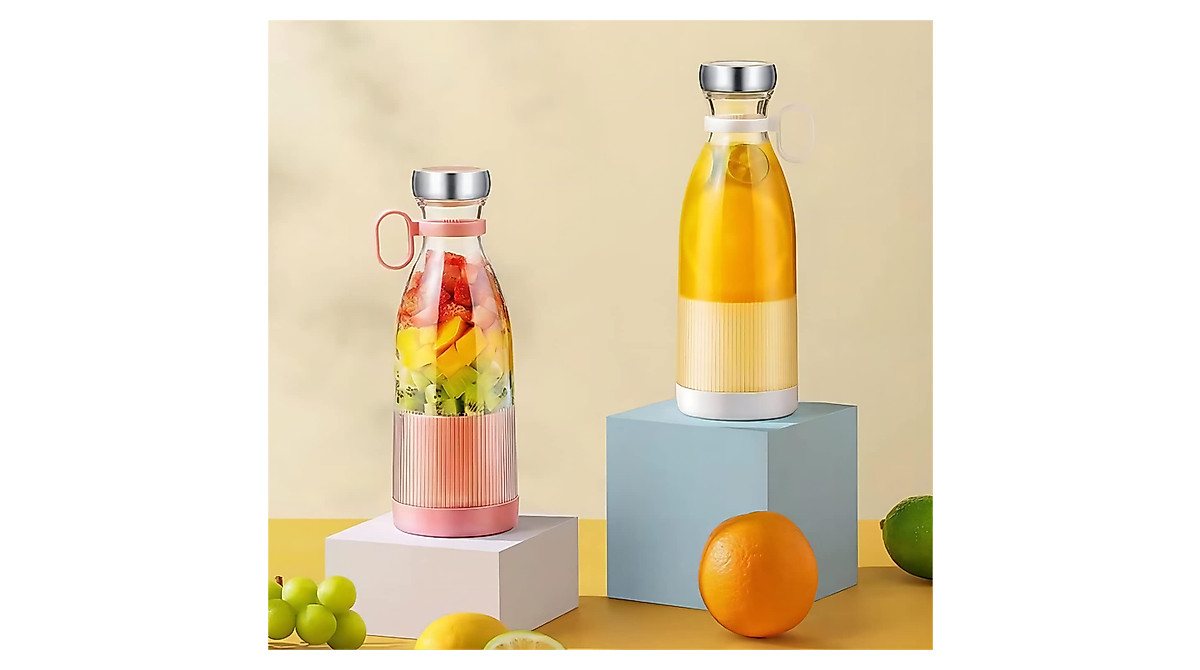 Portable Deluxe Pink Blender with USB Charging - 350ml Capacity