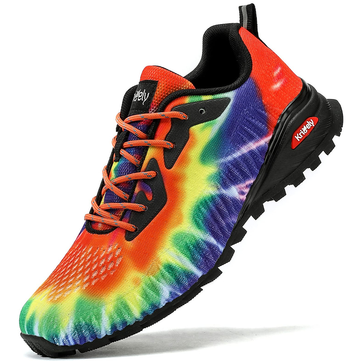 ikunka Men's Fashion Sneakers Lightweight Breathable Walking Shoes Tennis Cross Training Shoe Non Slip Trail Running Shoes（Rainbow 10）