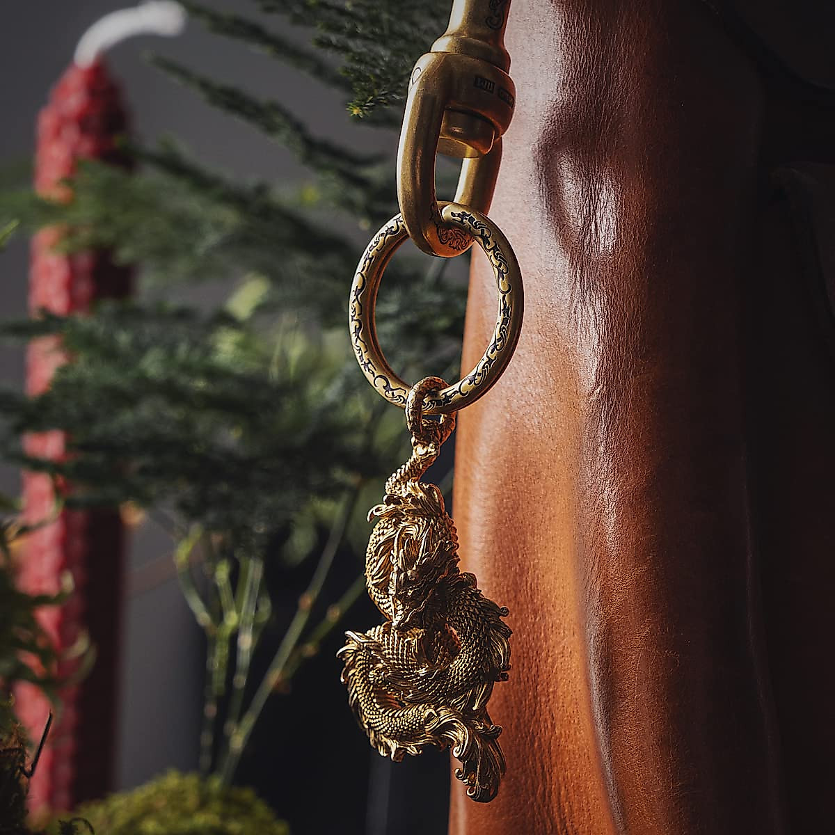 COPPERTIST.WU Dragon Pendant Necklace for Men丨Cool Gothic Punk Brass Dragon Head Animal Charm