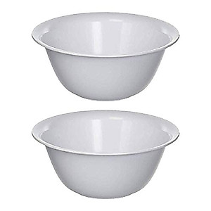 Sterilite Plastic Bowl 6 Qt. White Bulk 2 pack
