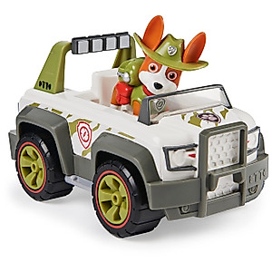 Paw Patrol, Tracker’s Jungle Cruiser Vehicle with Collectible Figure, for Kids Aged 3 and up