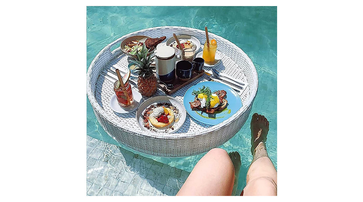 Rattan Woven Serving Tray - Luxury Floating Pool Tray
