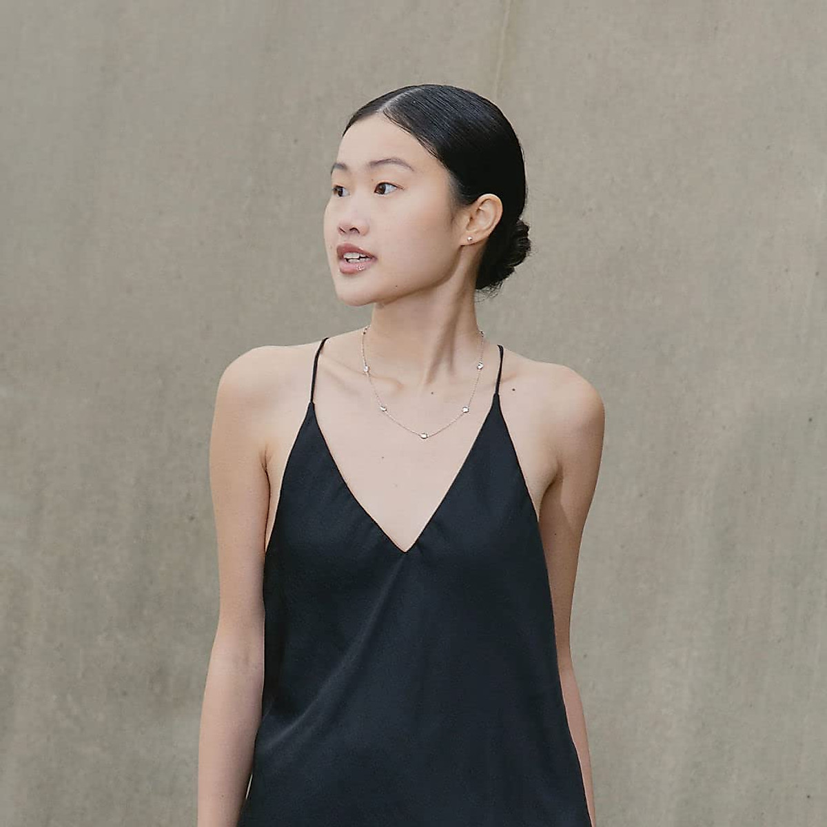 Sterling Silver Round Cubic Zirconia Station Necklace 18"-30" (16)