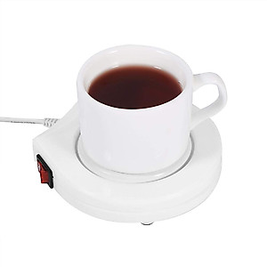 110V Cup Warmer, Keep Temperature 50℃ Mug Pad, Coffee Heater Pad Mug Warmer, White Office for Home