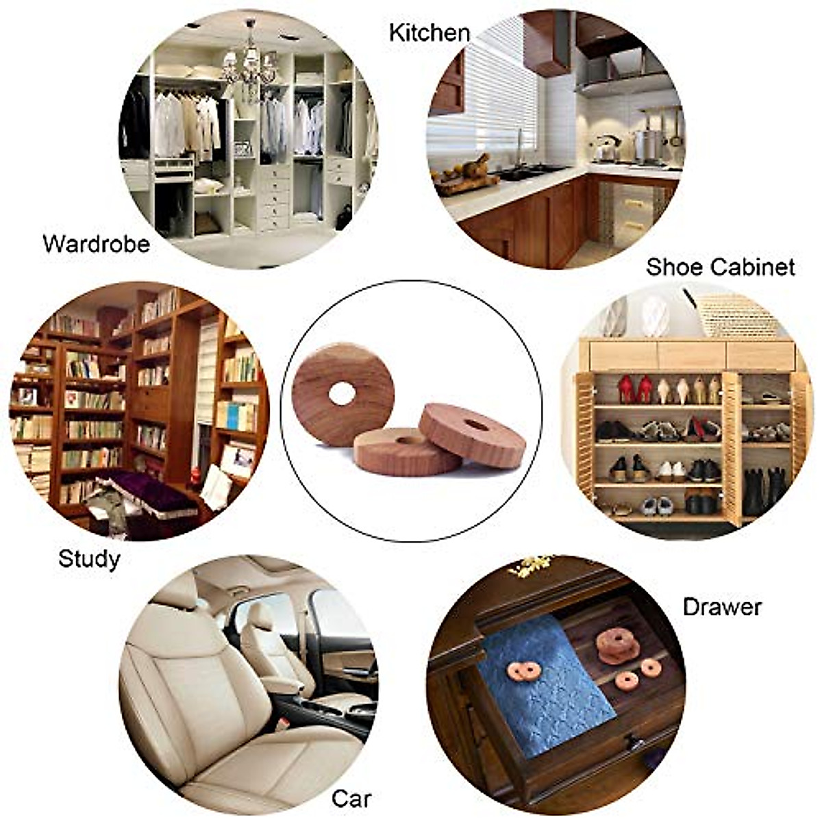 ACMETOP 30 Pack Cedar Blocks for Clothes Storage, 100% Natural Cedar Hangers Balls, Cedar Rings for Closets & Drawers.