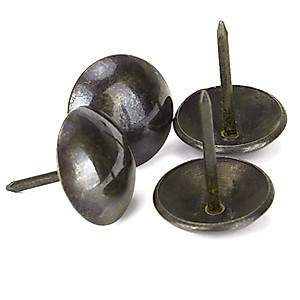 Ogrmar 50PCS Round Large-Headed Nail/Antique Upholstery Nails/Furniture Tacks 1" Diameter Antique Brass (1" x 1")