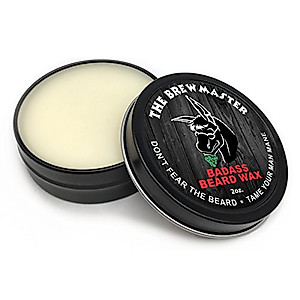 Badass Beard Care Beard Wax For Men - The Brewmaster Scent, 2 oz - Softens Beard Hair, Leaves Your Beard Looking and Feeling More Dense