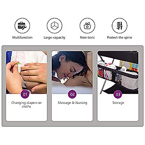 Kinsuite Baby Diaper Changing Tables - w/Storage Rack Portable Folding for Station Nursery Organizer and or Newborn Infant Black