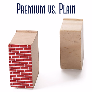 CCC Wooden Train Red Brick Risers 8 Pack Accessory Set - Compatible with Most Wooden Train Sets!