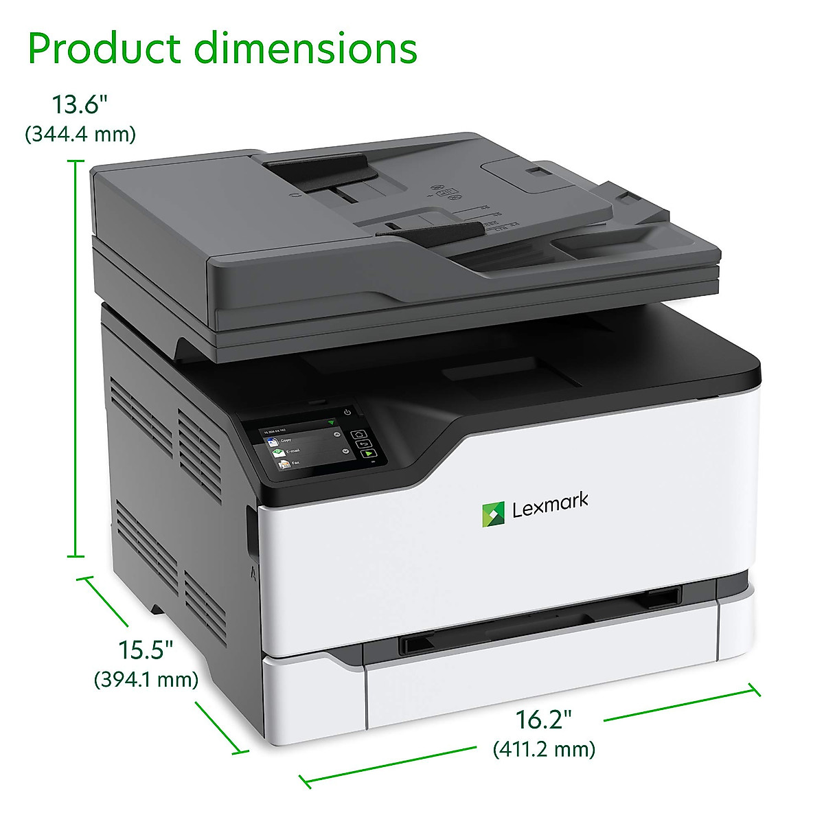 Lexmark MC3224adwe Color Multifunction Laser Printer with Print, Copy, Fax, Scan and Wireless capabilities, Two-Sided Printing with Full-Spectrum Security and Prints Up To 24 ppm (40N9050)