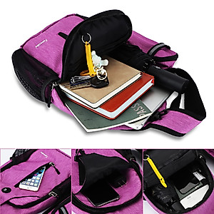 Fancosni Crossbody Sling Bags for Women Men, Black Sling Backpack, Lightweight Shoulder Bag, Multipurpose Sling Bag for Travel, Hiking, Shopping, Walking, Biking, Cycling, Earphone Hole, Chest Bag