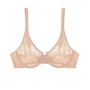 Wacoal Women's 34DD Halo Lace Underwire Bra, Natural Nude
