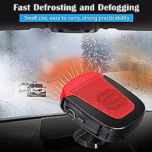 Car Heater, Portable Car Heater 12V 150W Car Windshield Defogger Fast Heating & Cooling Fan 2 in 1 Modes Fast Demisting Defroster for Cars SUV Truck and Trailer (Red1)