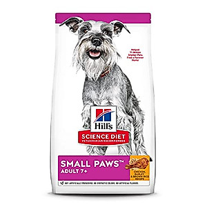 Hill's Science Diet Dry Dog Food, Adult 7+, Senior Dogs, Small Paws for Small Breeds, Chicken Meal, Barley & Brown Rice Recipe, 4.5 lb Bag