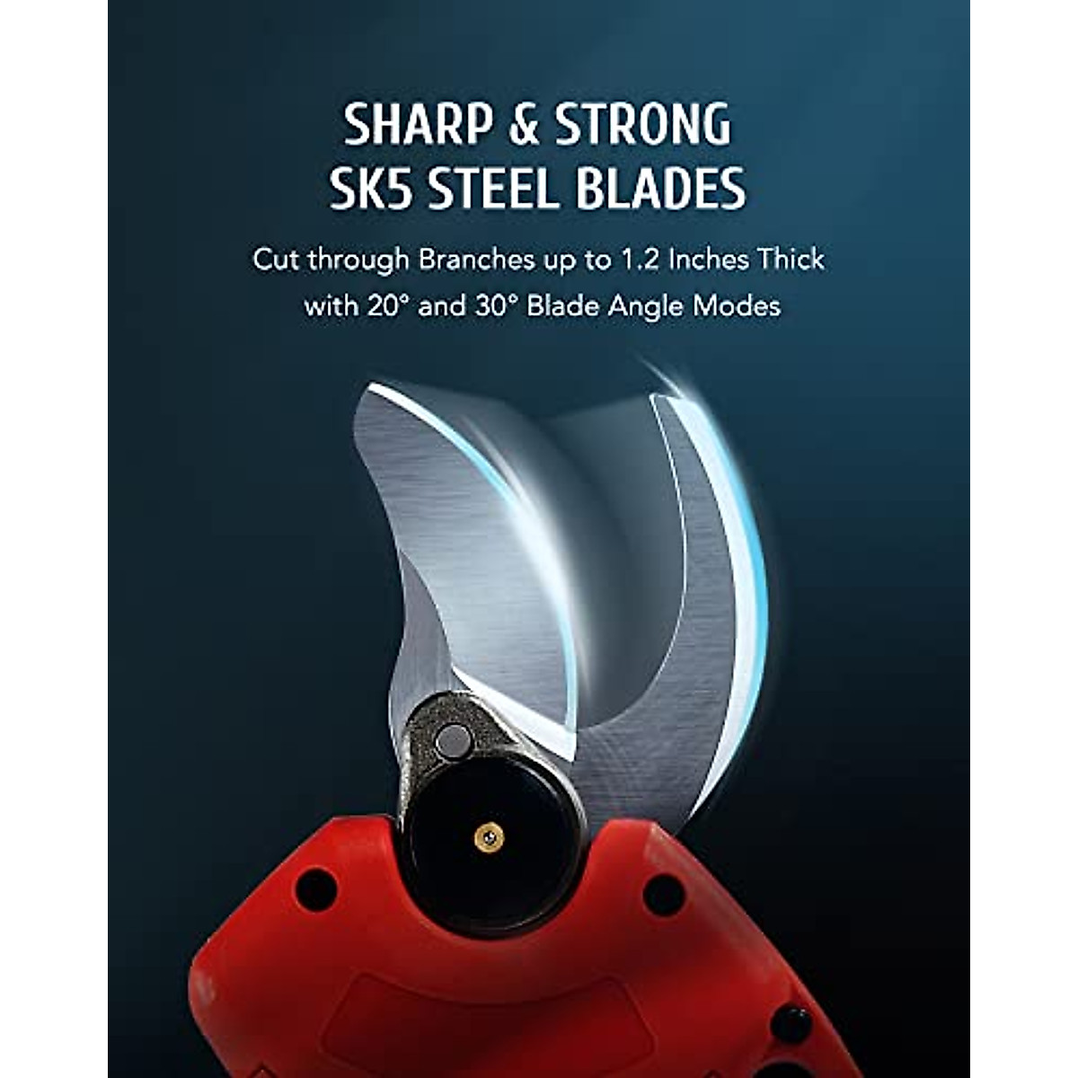 TERRADISE Cordless Electric Pruning Shears, Battery Operated Pruning Shears with 2 Rechargeable Lithium Batteries for Gardening, Professional Tree Branch Pruner, 1.2 Inch (30 mm) Cutting Diameter