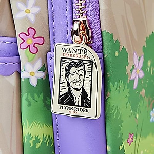 Loungefly Disney Tangled Rapunzel Swinging From Tower Mini Backpack Womens Double Strap Shoulder Bag Purse