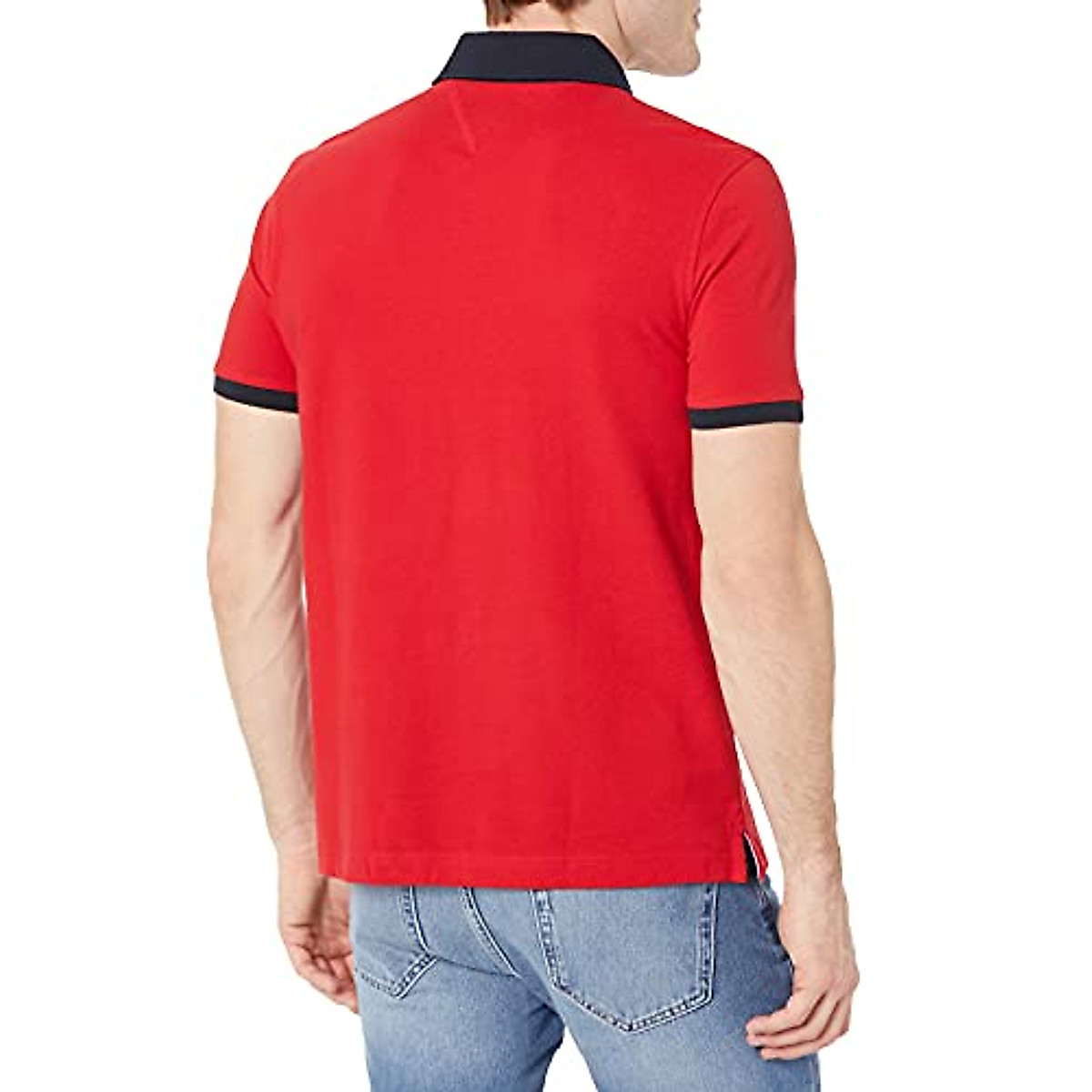 Tommy Hilfiger Men's Flag Pride Polo Shirt in Custom Fit, Tommy RED, Large