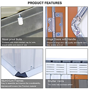 5ft x 3ft Outdoor Metal Storage Shed，Sun Protection, Waterproof Tool Storage Shed for Backyard, Patio, Lawn (White)