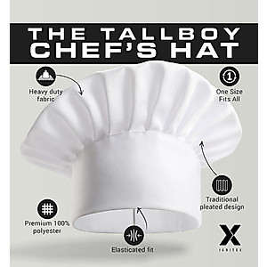 Chef Hat for Men and Women - Cute Chef Hats for Adults, The Perfect Pizza Chef Hat, Mens Chef Hat White