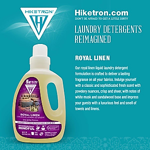 Hiketron Royal Linen Liquid Laundry Detergent, 5x Ultra Concentrated, Tough Stains Remover, Long Lasting Scent (40 Fl Oz, Pack of 1)
