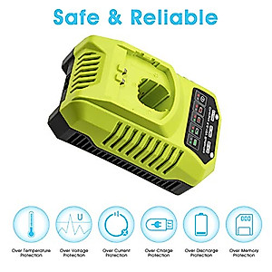 P117 Charger Compatible with Ryobi 18V 14.4V 12V 9.6V Lithium Ni-Cd&Ni-Mh Battery P100 P102 P103 P104 P105 P107 P108 P109 P119 P122