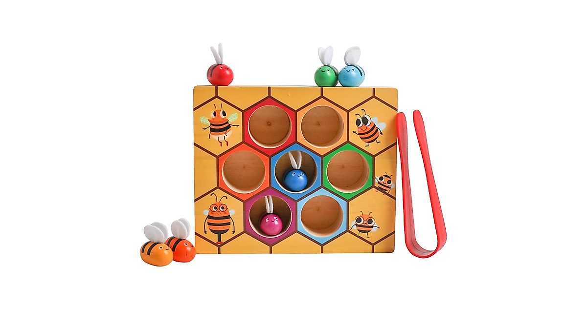 Toddler Fine Motor Skill Toy - Bee Hive Matching Game for Kids 2-4