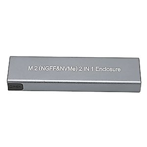 M.2 NVME SSD Enclosure Adapter Tool Free,Dual Protocol Aluminum Alloy Type C Mobile SSD Case for 2230 2242 2260 2280 M.2 SSD,Support UASP