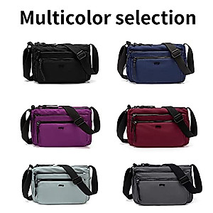 ETidy Casual Nylon Shoulder Bag For Women Waterproof Lightweight Bookbag Crossbody Purse Hobo Bag(Black)