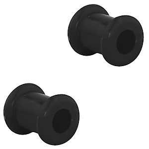 Forbidden Body Jewelry Set of Black 2G Ultra Soft Comfort Fit Silicone Ear Gauges, 2 Gauge 6mm Flat Double Flared Tunnel Plug Earrings