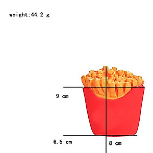 Xelue FF 2 Pcs Cute Safe Latex Extremely Squeaky Chew Molar Dog Toy with High Bounce for Dental Teeth Cleaning Training & Playing (Hamburger&Chips)