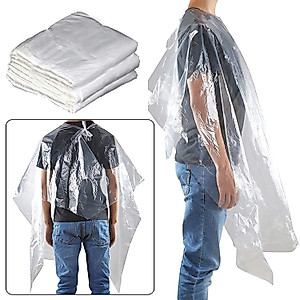100pcs Disposable Capes Hair Salon (63 x 51 in), Disposable Hair Cutting Capes for Barber Shop, Waterproof Shampoo Capes for Hair Stylist Home Hairdressing, Hair Coloring, Perming