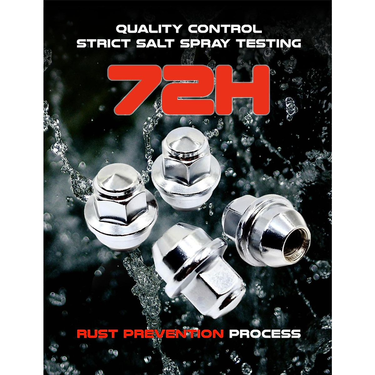 Set of 20 Veritek 12x1.5mm 3/4 19mm Hex 1.46 Inch 37mm Length Chrome OEM Factory Style Large Acorn Seat Wheel Cover Hubcap Retaining Lug Nuts for Ford Focus Fusion Escape Factory Wheels