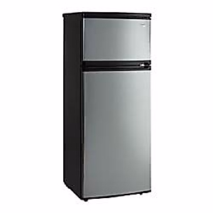 Avanti RA7316PST 2-Door Apartment Size Refrigerator, Black with Platinum Finish, 7.4 cubic feet