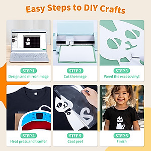 IROHTV White Heat Transfer Vinyl HTV Vinyl Roll, 12"x 8ft Iron on Vinyl for Cricut and All Cutting Machine, White Heat Press Vinyl for Sport Shirts, Easy Cut & Weed for Heat Vinyl Transfer Design