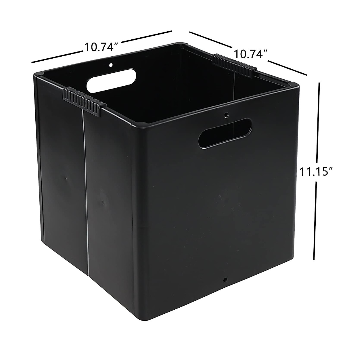 Xyskin Set of 4 Collapsible Plastic Storage Cubes Organizer with Handles, Foldable Cube Storage Baskets, Black