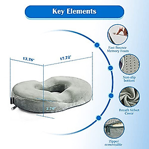 Donut Pillow seat Cushion for Tailbone Pain Hemorrhoid Butt Donut Car Seat Cushion for Office Chair,Orthopedic Memory Foam Sitting Pillow Butt Cushion for Coccyx Sciatica Pregnancy Pressure Relief