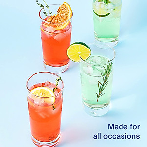 Vintorio GoodGlassware Highball Glasses (Set of 4) 13.5 oz - Tall Drinking Glass with Heavy Base - for Water, Juice, Cocktails, and Beverages - Dishwasher Safe, Perfect for Kitchen & Bar