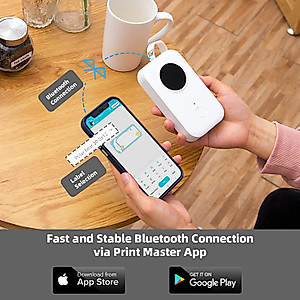 Phomemo Label Maker- D30 Mini Label Makers Machine with Tape, Bluetooth Portable Label Printer, Small Label Maker for Kitchen, School, Small Business, Easy to Use