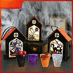 X-SHIYUN Halloween Skull Party Favor Shot Glasses 1.86 oz/ 55 ml Unbreakable Skull Shot Cups Plastic Halloween Cups for Spirits Vodka Halloween Party Decoration Supplies（16PCS）