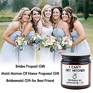 Bridesmaid Proposal Gifts Can't Get Hitched Lavender Scented Soy Candle - Wedding or Bachelorette Party Best Friend Birthday Gifts for Women Funny Gifts 4OZ