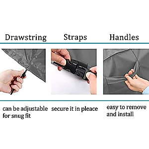 STARTWO Patio Sectional Sofa Cover, Heavy Duty Waterproof Outdoor Sectional Furniture Cover Weatherproof L-Shaped Lawn Patio Furniture Cover with Air Vents Windproof Straps (Grey)