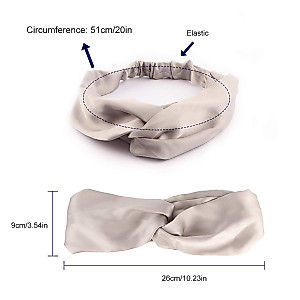 driew Satin Headband, Silk Headbands for Women Pack of 5