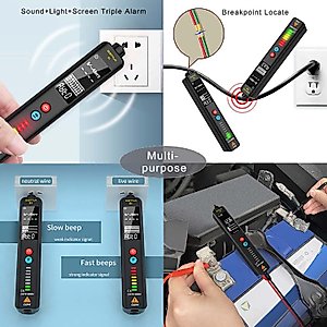 Voltage Tester Multimeter, Non-Contact Voltage Detector 6V/90V-1000V Dual Range with LCD Display Buzzer Alarm for Live/Null Wire Breakpoint Finder Outlet Volt Measure, SUETTLA X1 Electrical Tester Pen