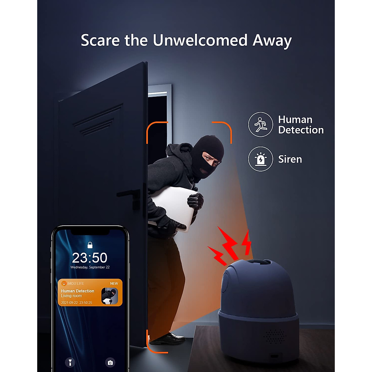 Imou Indoor Security Camera 1080p WiFi Camera (2.4G Only) 360 Degree Home Camera with App, Night Vision, 2-Way Audio, Human Detection, Motion Tracking, Sound Detection, Local & Cloud Storage