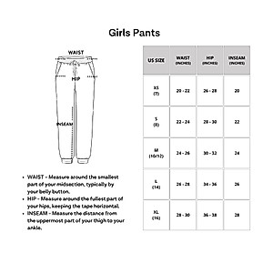 3 Pack: Girls Fleece Joggers Soft Athletic Track Warmup Casual Sweatpants Clothes Little Sports Pajama Kids Clothing Youth Children Sweats Big Teen Running Elastic Pants Basketball -Set 5, S (8)